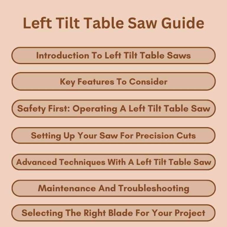 Left Tilt Table Saw Guide: Maximize Your Woodworking