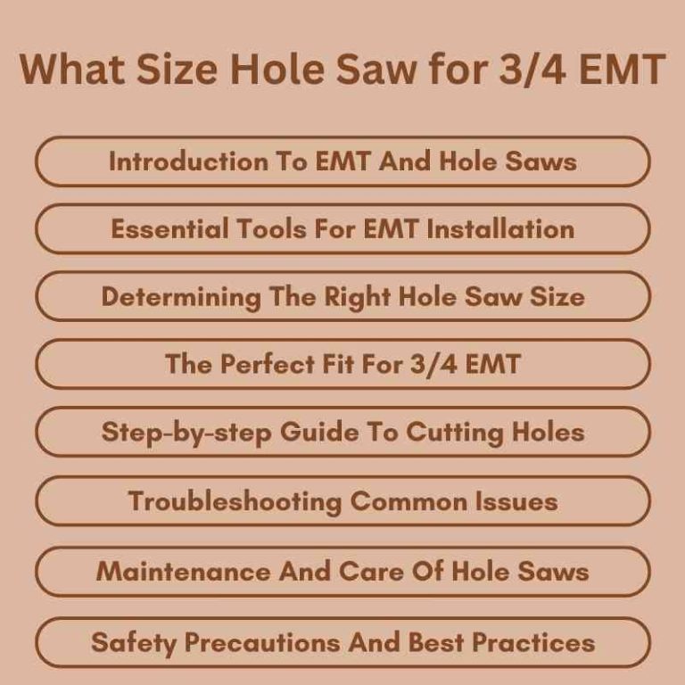 What Size Hole Saw for 3/4 EMT: Perfect Fit Guide