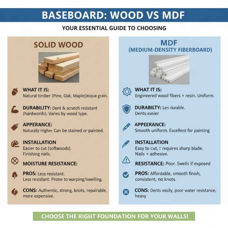 Baseboard: Solid Wood vs MDF, Which Should You Use