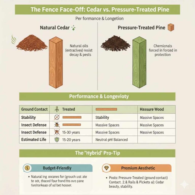 Cedar Vs Treated Wood Fence: Proven Best Choice