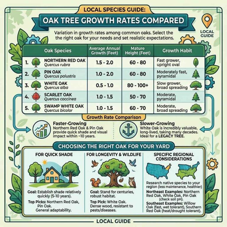 How Fast Does an Oak Tree Grow? Local Species Guide